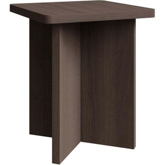 Selsey Selsey Qubeo - Couchtisch 42 cm, quadratisch mit Kreuzgestell, Holzoptik Esche Braun