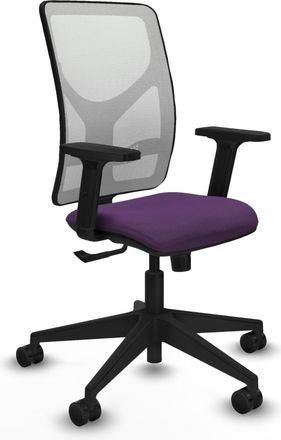 Piqueras y Crespo Schreibtischstuhl, violett, mit 2D-Armlehnen, h&ouml;henverstellbare Lendenwirbelst&uuml;tze, ausgestattet mit 3 Positionen und Schneideschaum, Wei&szlig;/Violett