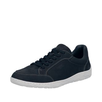Rieker Sneaker RIEKER, Herren, Gr. 45, dunkelblau, Leder, Schuhe Sneaker, Schn&uuml;rschuh, Halbschuh, Freizeitsneaker mit Rei&szlig;verschluss