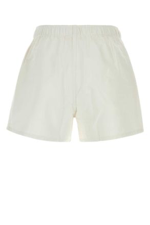 Bode Mens White Cotton Bermuda Shorts Exterior