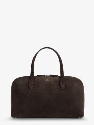 Toteme Suede shoulder bag with logo lettering on the front - TOTEME - gender_Woman