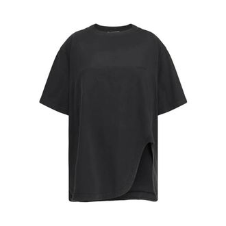 The Attico Femme, Tops, Noir, Taille: 36 FR T-Shirt Classique D&eacute;contract&eacute; en Coton