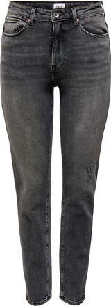 Only Damen ONLY Stretch Ankle Jeans | Gerade ONLEMILY High Waist Hose | Classic Design Denim Straight Pants, Farben:Grau, Gr&ouml;&szlig;e:30W / 32L