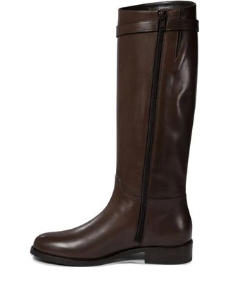 Maretto bottes en cuir à boucle - Marron