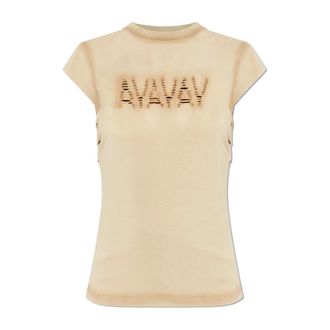 Avavav Avavav, Femme, Tops, Beige, Taille: 42 FR T-shirt avec logo