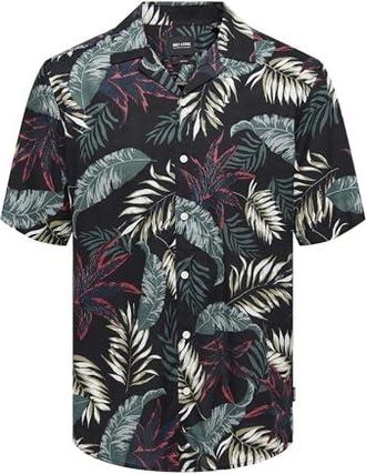 Only & Sons ONSWAYNE Life AOP SS Viscose Shirt Noos, Chemise à Manches Courtes Homme, Black