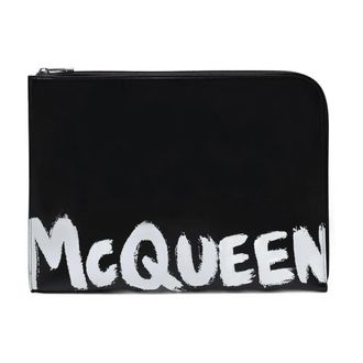 Alexander McQueen Alexander McQueen Portemonnaies - A4 Zip Pouch In Black Leather - Gr. unisize - in Schwarz - f&uuml;r Damen