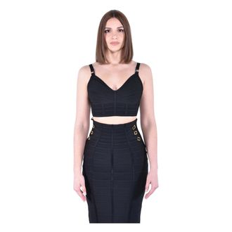 Elisabetta Franchi Femme, Tops, Noir, Taille: 42 FR Top en maille