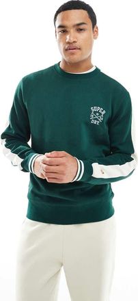 Superdry Athletic Club - Sweatshirt in Emaille-Gr&uuml;n mit Rundhalsausschnitt