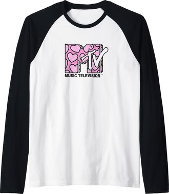 Giesswein Pink Heart Filled Logo Valentines Day Music Television Raglan