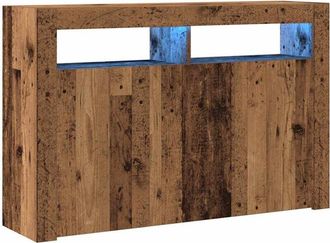 vidaXL Buffet et lumières led vieux bois 115,5x30x75cm bois ingénierie Vidaxl