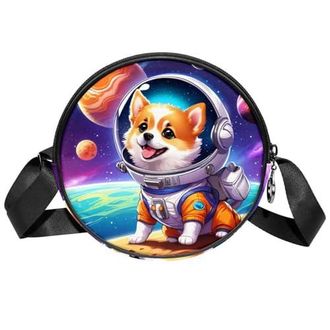 Generic Sac &agrave; bandouli&egrave;re rond pour femme, petit sac &agrave; bandouli&egrave;re avec fermeture &eacute;clair et bretelles r&eacute;glables style d&eacute;contract&eacute; pour femmes et filles