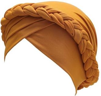 ZLYC Chemo Headwear Turban pré-noué léger pour Femme, Jaune (tressé), Taille Unique