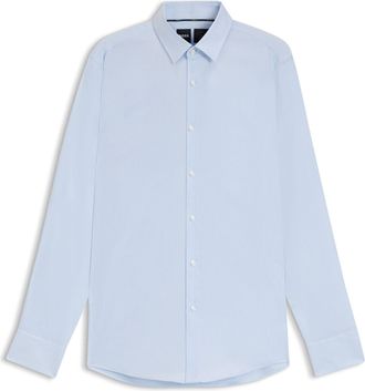 BOSS Herren P-HANK-s-C1-222 Slim-Fit Hemd aus strukturierter High-Performance-Baumwolle Hellblau 41