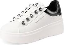 Queen Helena Baskets Platform Baskets Hautes Femmes X33-12, blanc/noir, 41 EU