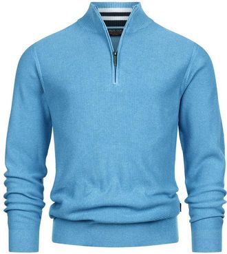 Indicode Strickpullover Herren INBull Pullover Herrenpullover Herrenpullover mit Rei&szlig;verschlusskragen