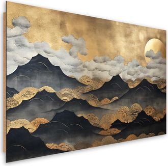 Feeby Bilder Japan Orient Landschaft 120x80 cm 1 tlg Schlafzimmer Modern Deco Panel MDF Kunstdruck Wand Bild Wanddeko Design Wohnzimmer B&uuml;ro Flur Hotel Spa 
