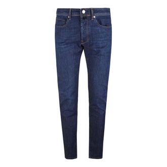 Incotex Stretch Denim Jeans mit Wildleder-Patch - - Jeans - Herren - Blau - W36