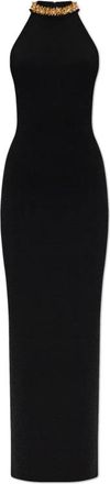 Balmain Langes Milano Jersey Kleid mit Stickerei - - Dresses - Damen - Schwarzk - 2XS