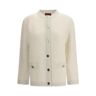 Gucci Wollstrick-Cardigan mit Knopfleiste - - Knitwear - Damen - Beige - XS