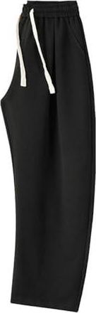 Generic Pantalon de jogging d&eacute;contract&eacute; et confortable pour homme pour le week-end, d&eacute;tente, taille &eacute;lastique, pantalon de surv&ecirc;tement doux et tendance, Noir,