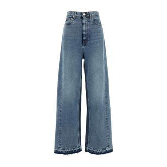 Stella McCartney Zweifarbige Wide Leg Jeans mit Stoffbahnen - - Jeans - Damen - Blau - W25