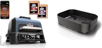 Ninja Woodfire Pro Connect XL Elektrischer BBQ Smoker Grill & Korb, Kompatibel mit Elektrogrill, Offizielles Zubeh&ouml;r XSKCRISPBTEUK