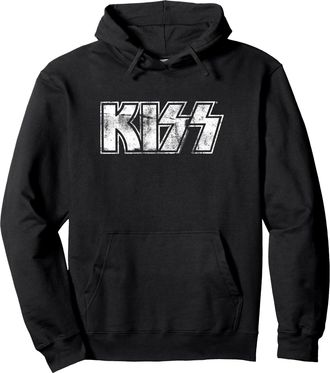 Kiss Kiss Hard Rock Music Band Vintage Logo by Rock Off Pullover Hoodie