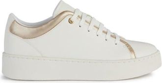Geox Baskets D SKYELY A pour Femme, Optic White/LT Gold, 39 EU, Optic White Lt Gold, 39 EU