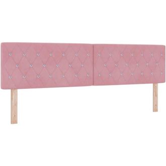 vidaXL Samt-Kopfteil Argyle mit Kopfteil Manuell Rosa 180 cm Samt Vidaxl