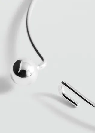 Mango Collier rigide perles fantaisie circulaire argent - Femme - Taille unique - MANGO