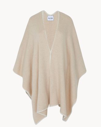 Kujten Cape cachemire surpiqure contrast&eacute;e - Cape Amima