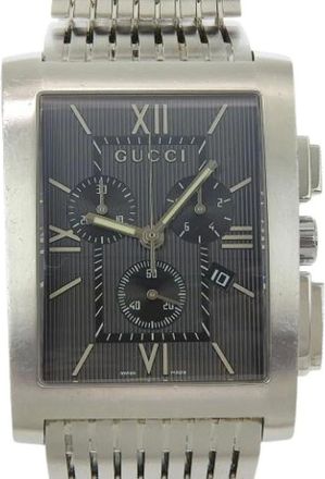 Gucci G Metro Chronographe en Acier Inoxydable dOccasion - Homme - Pre-owned - Noir - Taille: ONE Size