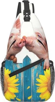 Generic Chrysanthemum Pig Sac &agrave; bandouli&egrave;re de voyage pour homme Sac &agrave; dos de randonn&eacute;e