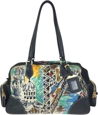 Prada Pre-owned Tessuto Nylon Leather Logo Tote Bag - Femme - Pre-owned - Multicolore - Taille: ONE Size