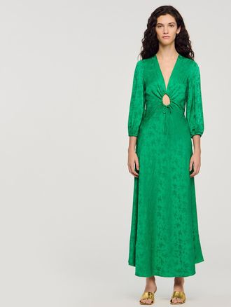 Sandro Robe longue imprim&eacute; fleur jacquard