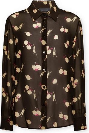 Elena Miro Femme, Blouses et Chemises, Noir, Taille: 46 FR Chemise en Georgette Imprimée
