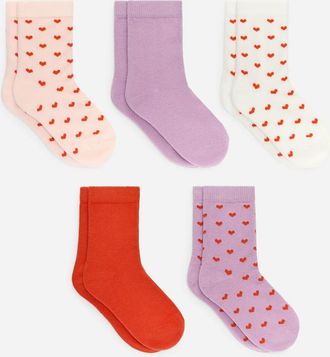 Arket Baumwollsocken 5er-Pack -Rosa