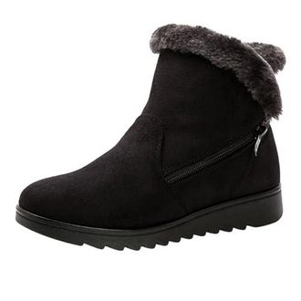 Generic KQIVAM Bottes de neige femme hiver randonn&eacute;e Doublure Chaude Fausse Fourrure Bottines femme &agrave; Talons Plats dhiver Imperm&eacute;able Antid&eacute;rapant Bottes Ext&eacute;