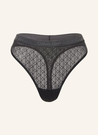 Calvin Klein Taillenslip Icon Lace Metallic schwarz