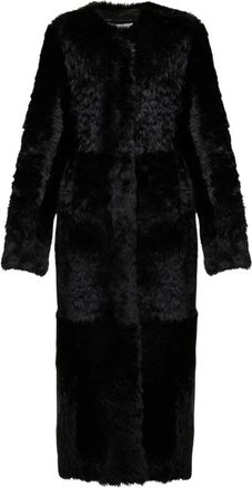 VSP Vsp, Femme, Vestes, Noir, Taille: 36 FR Manteau en peau lainée Inesse