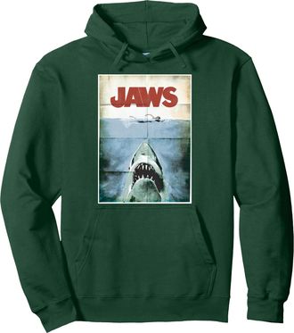 Jaws 50th Anniversary Poster Vintage Style Front & Back Pullover Hoodie