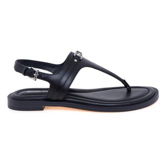 Michael Kors Mandy Leder T-Riemchen Sandale - - Shoes - Damen - Schwarzk - 38 1/2 EU