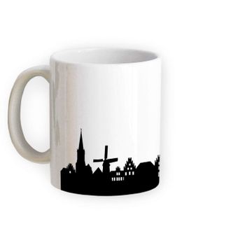 44spaces Tasse Kalkar Skyline - B&uuml;rotasse Kaffeebecher St&auml;dtetasse 5 Farben f&uuml;r Kalkarer & Fans, Umzug Richtfest Architekt (schwarz)