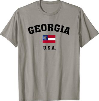 Trevco Georgia USA with American Flag T Shirt
