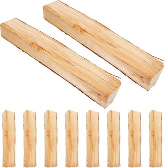 BESPORTBLE Angoily Dekorative Kaminholzscheite aus Gespaltenem Naturholz 10 Stück Rustikale Kamindekoration für Innenbereich und Lagerfeuerpartys Natürliche Holz