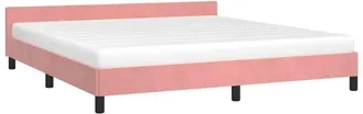 vidaXL Cadre de lit et t&ecirc;te de lit sans matelas rose 180x200cm velours Vidaxl