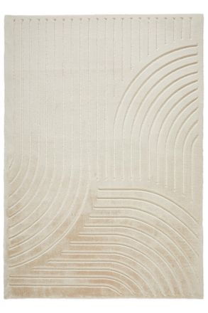 Novel Hochflorteppich Siena, Beige, Kunststoff, geometrisch, rechteckig, 130x190 cm, Bsci, Oeko-Tex Standard 100, f&uuml;r Fu&szlig;bodenheizung geeignet, Teppiche & B