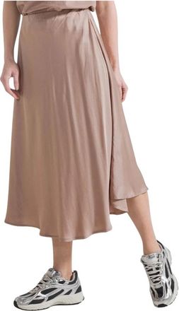 Deha Deha, Femme, Jupes, Brun, Taille: 42 FR Jupe Midi Pliss&eacute;e en Viscose