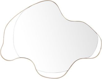 Beliani Beliani - Petit Miroir Mural Moderne et Minimaliste en Métal Doré 77 x 59 cm Forme Irrégulière Cadre en Fer Melun